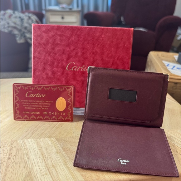 Cartier | Bags | Cartier Must De Cartier Card Holder In Burgundy ...